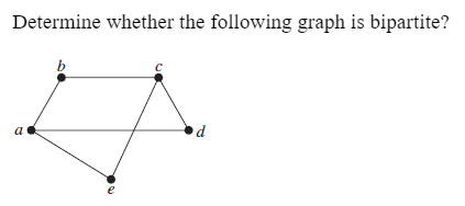 Solved Determine whether the following graph is bipartite? с | Chegg.com