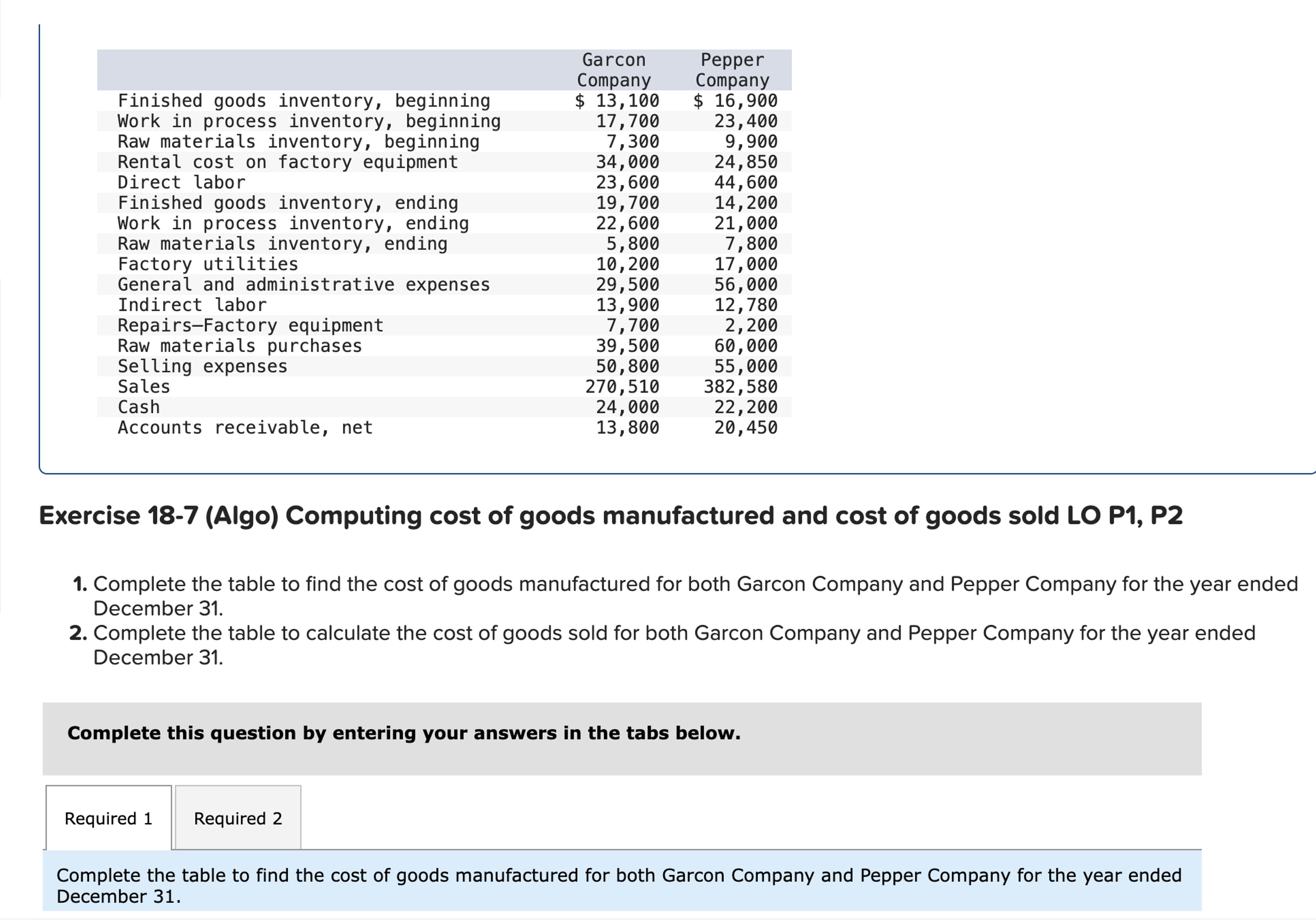 Solved Exercise 18-7 (Algo) ﻿Computing cost of goods | Chegg.com