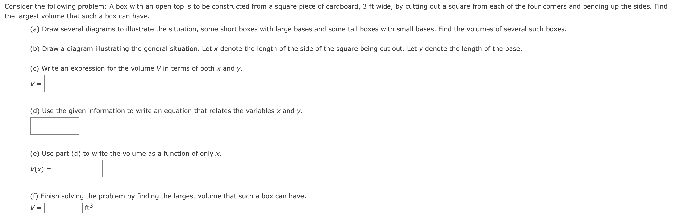 Solved the largest volume that such a box can have. (a) Draw | Chegg.com