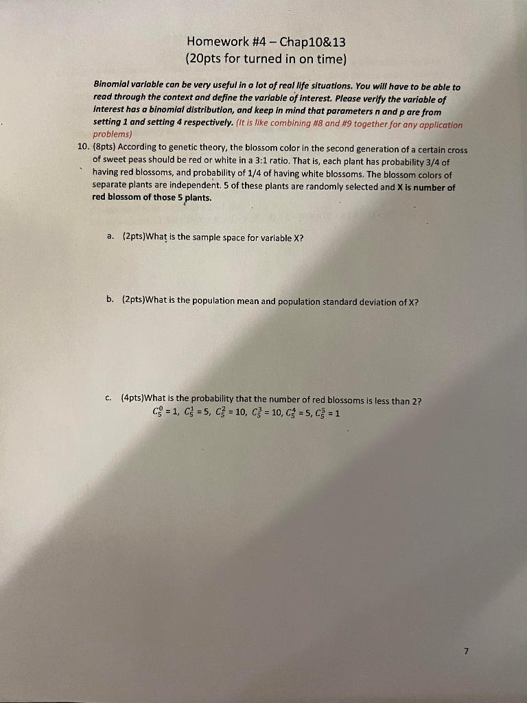 Solved Homework #4 - Chap10&13 (20pts for turned in on time) | Chegg.com