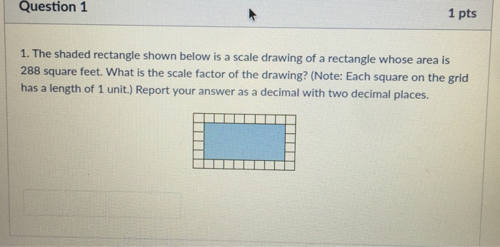 Solved Question 1 1 pts 1. The shaded rectangle shown below | Chegg.com