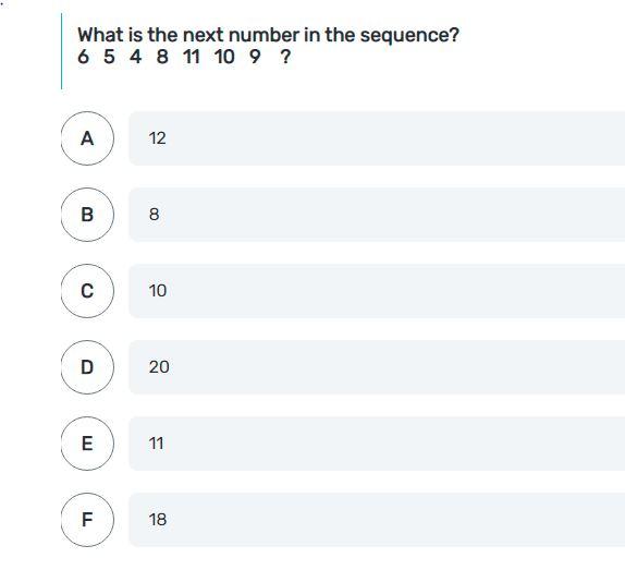 Solved What Is The Next Number In The Sequence 6 5 4 8 11 Chegg