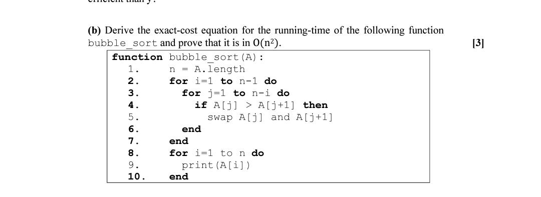 Solved [3] (b) Derive the exact-cost equation for the | Chegg.com