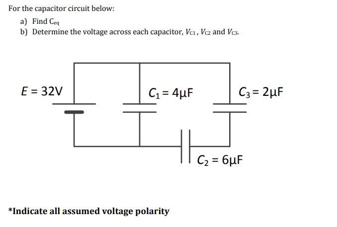 Solved For the capacitor circuit below: a) Find Cea b) | Chegg.com