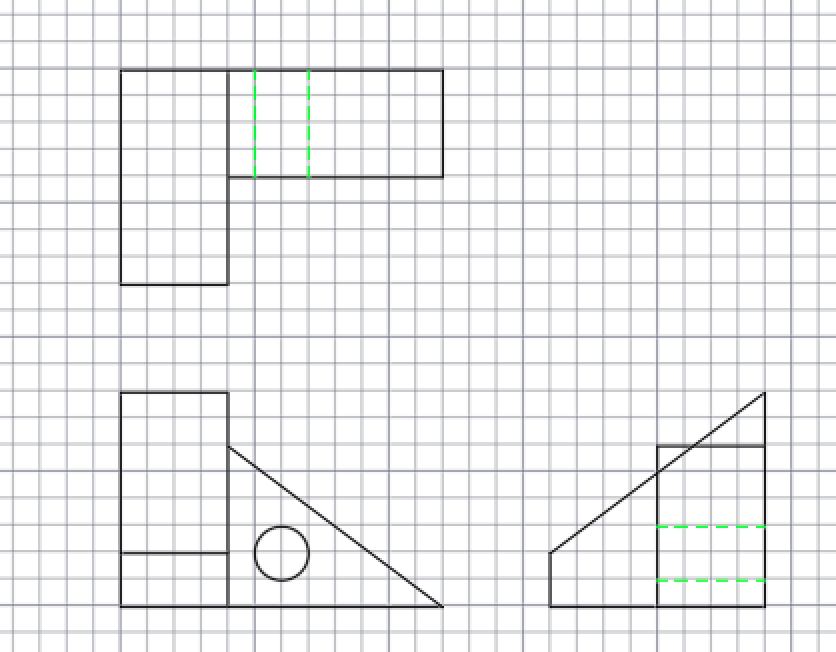 Solved Here if the top view (top left), front view (bottom | Chegg.com