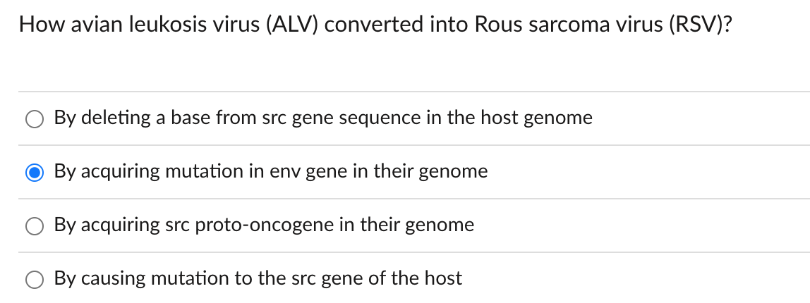 Solved How avian leukosis virus (ALV) converted into Rous | Chegg.com