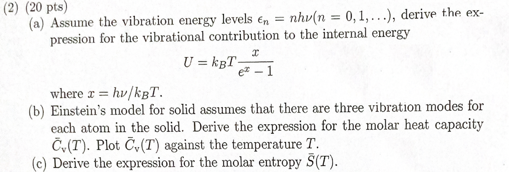Solved (a) Assume the vibration energy levels | Chegg.com