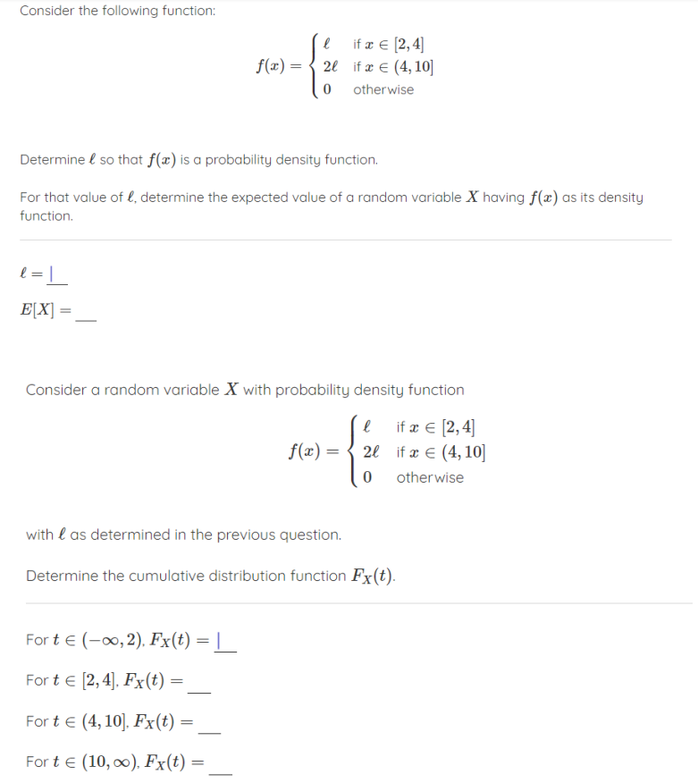 Solved Consider the following function: f(3) = { if & € [2,4 | Chegg.com
