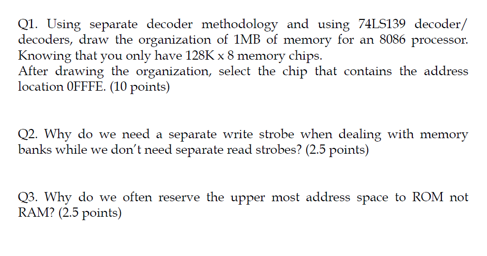 Solved Q1. Using separate decoder methodology and using | Chegg.com