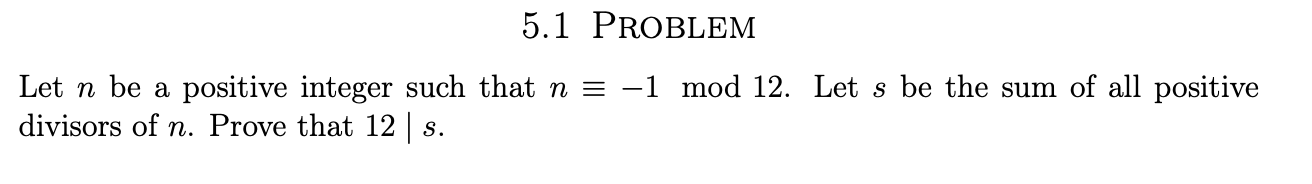 Solved 5.1 ﻿PROBLEMLet n ﻿be a positive integer such that | Chegg.com
