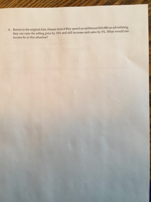 Solved Problem 3: CVP Analysis (18 points) Homer Corporation | Chegg.com