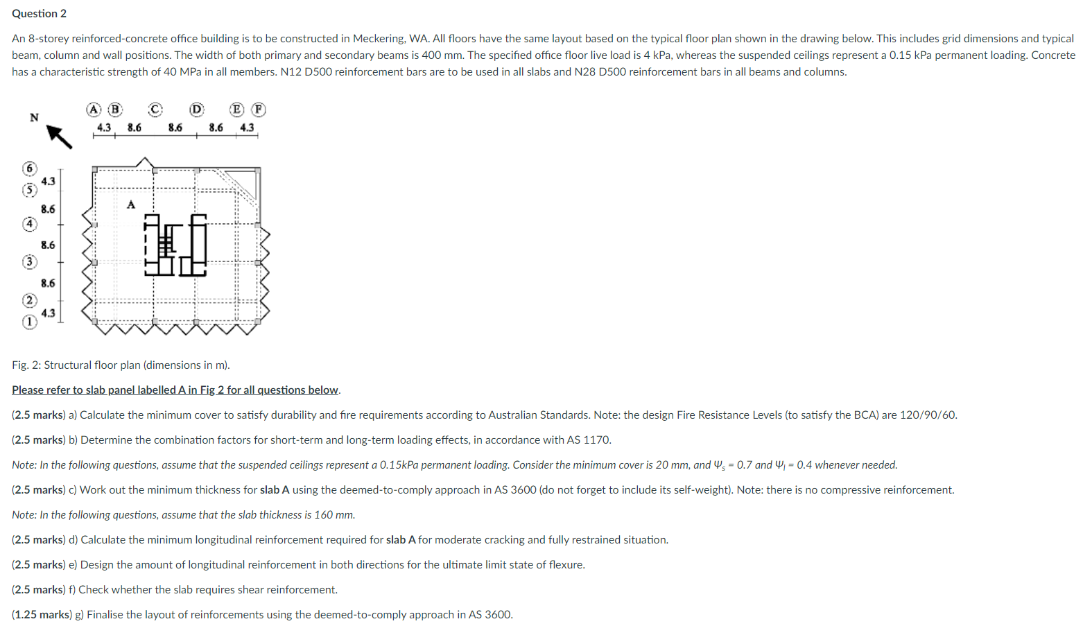 f'c = 32mPa Question 2 An 8-storey | Chegg.com
