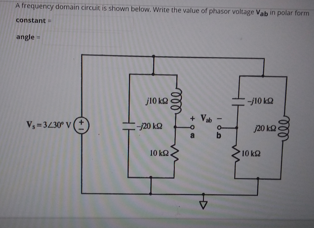 Solved A frequency domain circuit is shown below. Write the | Chegg.com