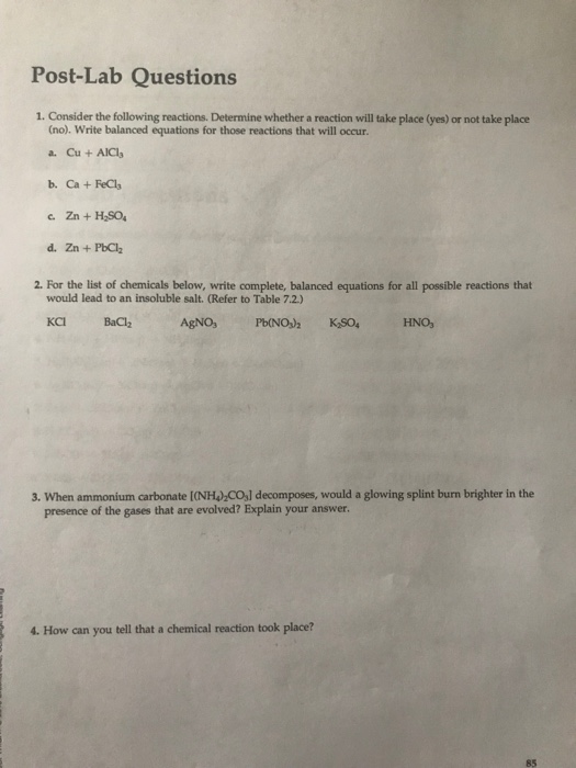 Solved Post-Lab Questions 1. Consider the following | Chegg.com