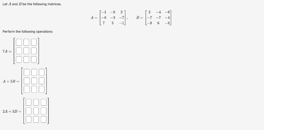 Solved Let A and B be the following matrices. | Chegg.com