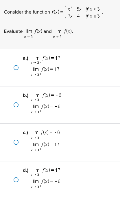 Solved Consider The Function F X {x2−5x7x−4 If X