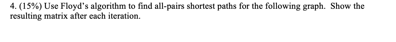 Solved 4.(15%) Use Floyd's algorithm to find all-pairs | Chegg.com