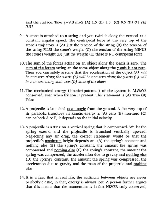 Solved 1. Two objects of the same mass fall from different | Chegg.com