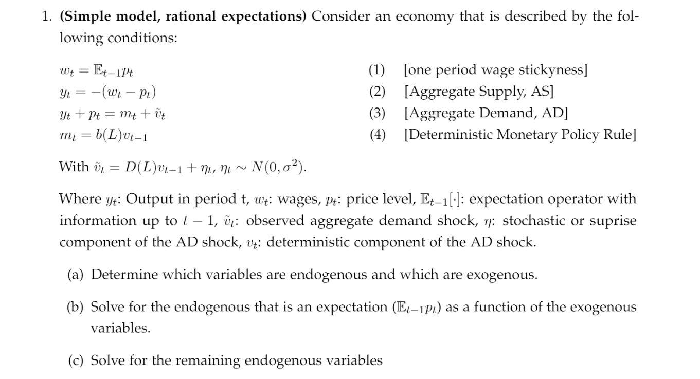 wt=Et−1pt (1)[one period wage | Chegg.com