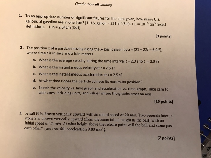 Solved Clearly show all working. 1. To an appropriate number | Chegg.com