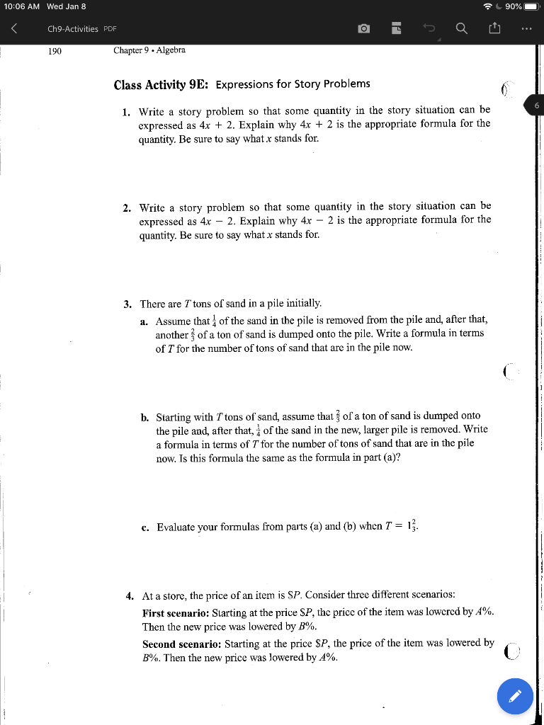 Solved 10:06 AM Wed Jan 8 90% Ch9-Activities PDF 190 Chapter | Chegg.com