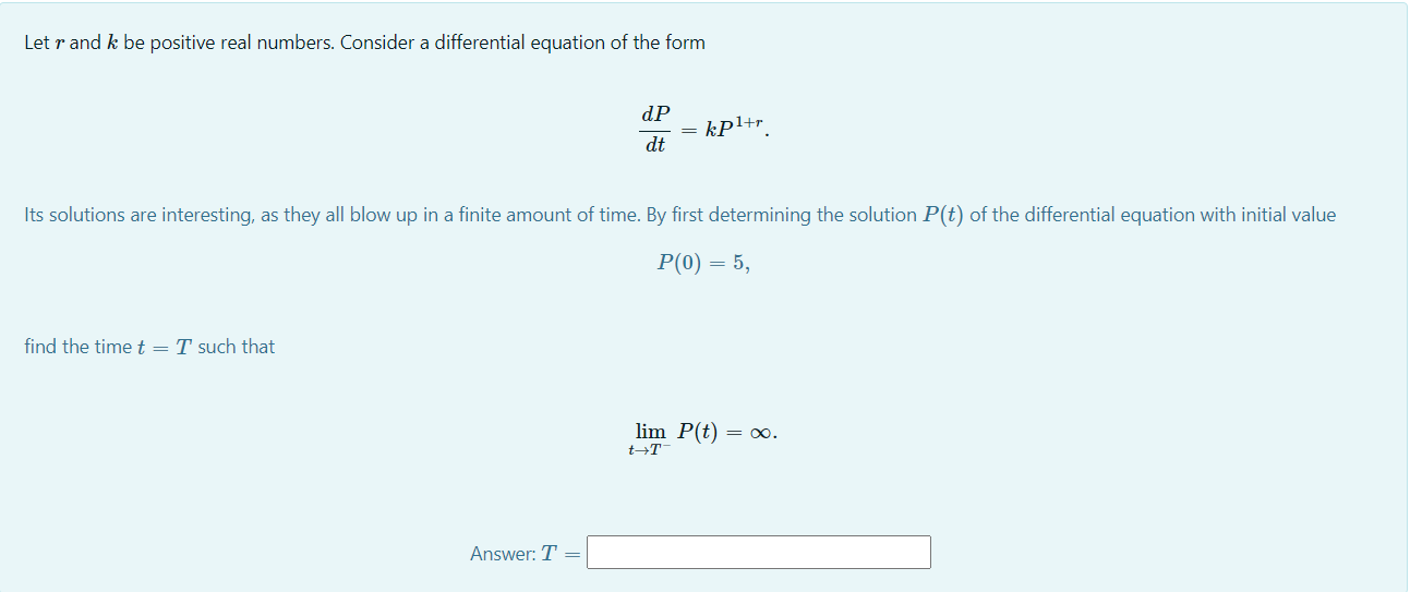 Solved Let r and k be positive real numbers. Consider a | Chegg.com