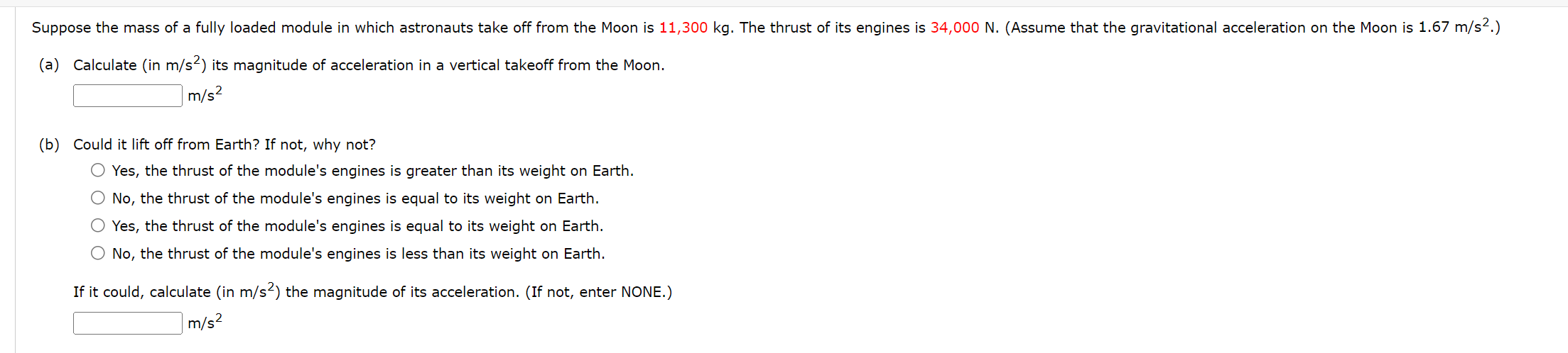 Solved (a) Calculate (in m/s2 ) its magnitude of | Chegg.com