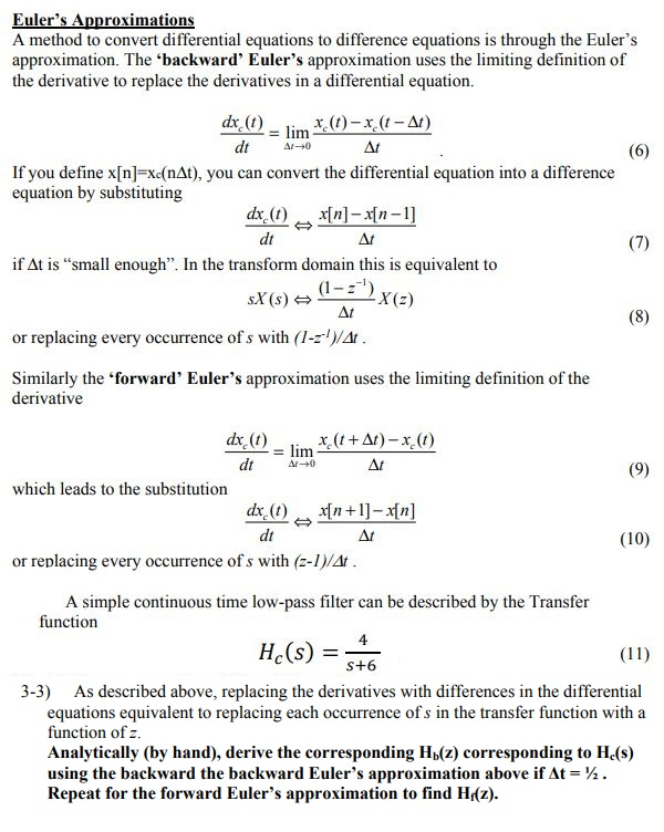 Solved Euler's Approximations A method to convert | Chegg.com