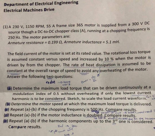 Department of Electrical Engineering Electrical | Chegg.com