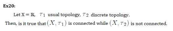 Solved Ex20: Let X = R, T1 usual topology, T2 discrete | Chegg.com