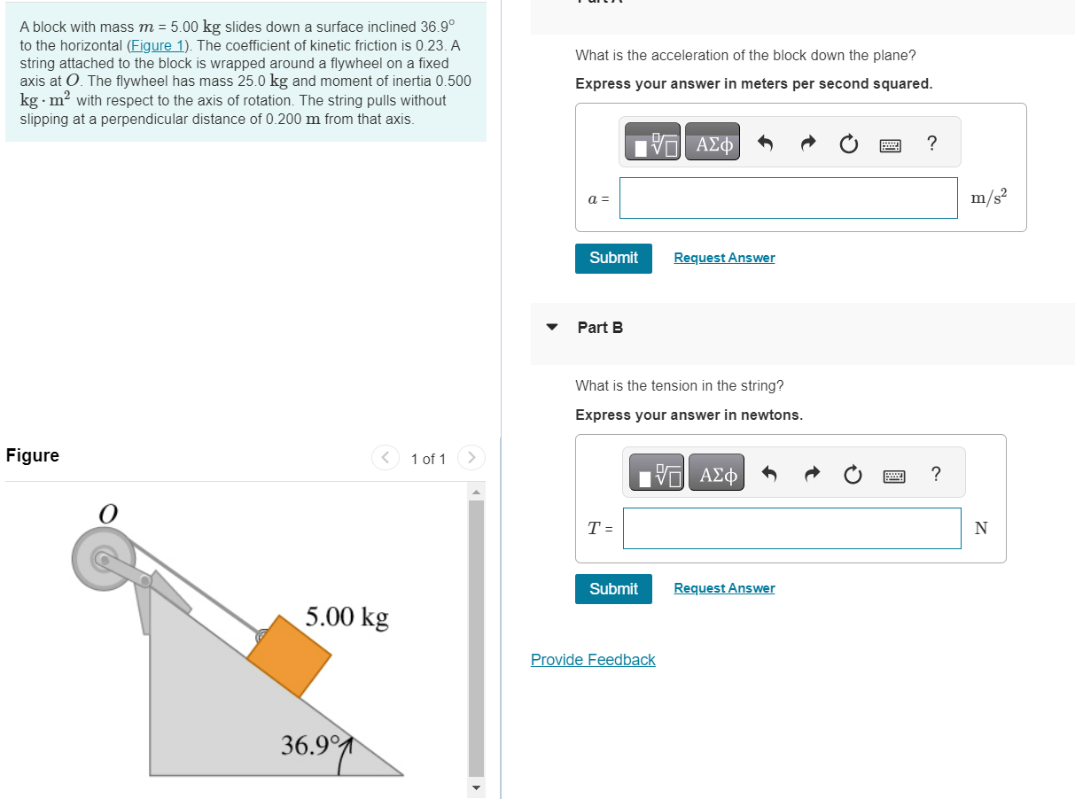 Solved A block with mass m=5.00 kg slides down a surface | Chegg.com