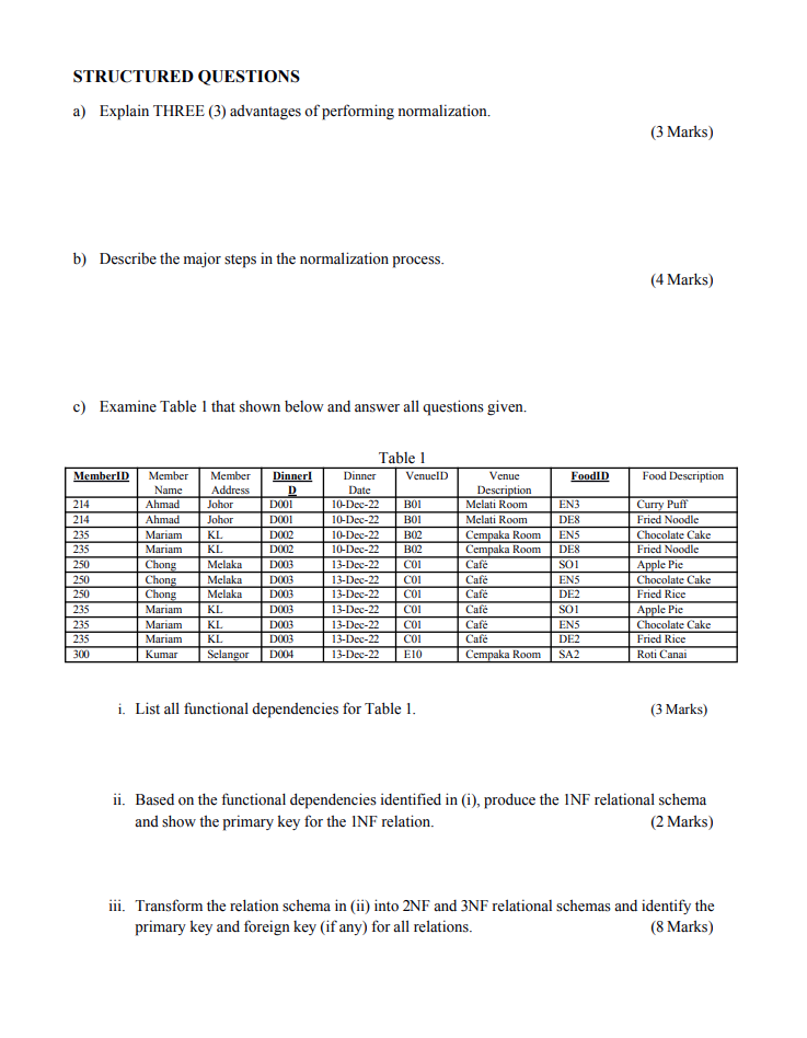 Solved a) Explain THREE (3) advantages of performing | Chegg.com