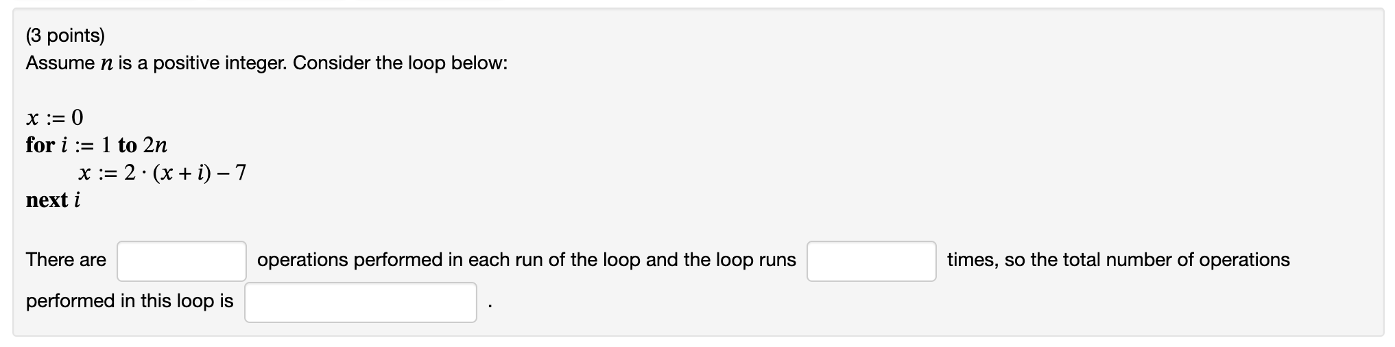 Solved (3 ﻿points)Assume n ﻿is a positive integer. Consider | Chegg.com