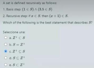 Solved A set is defined recursively as follows: 1. Basis | Chegg.com