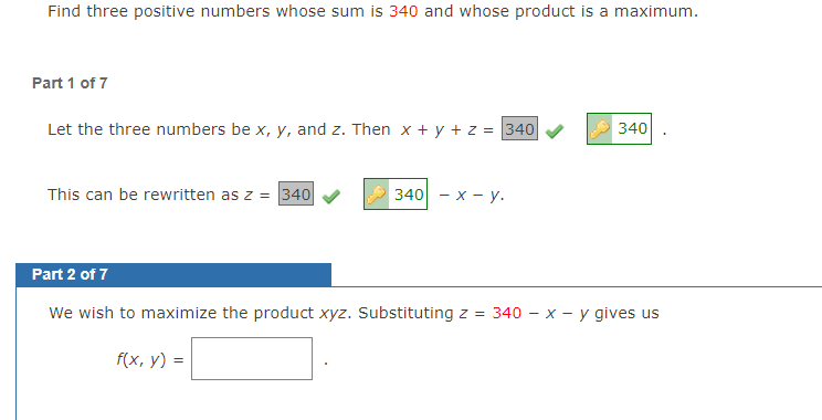 Solved Find three positive numbers whose sum is 340 and | Chegg.com