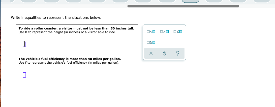 Solved Write inequalities to represent the situations below. | Chegg.com