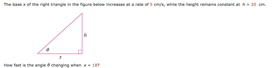 Solved The base x of the right triangle in the figure below | Chegg.com