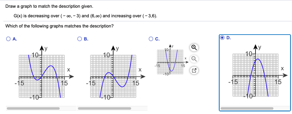 Solved Draw a graph to match the description given. G(x) is | Chegg.com