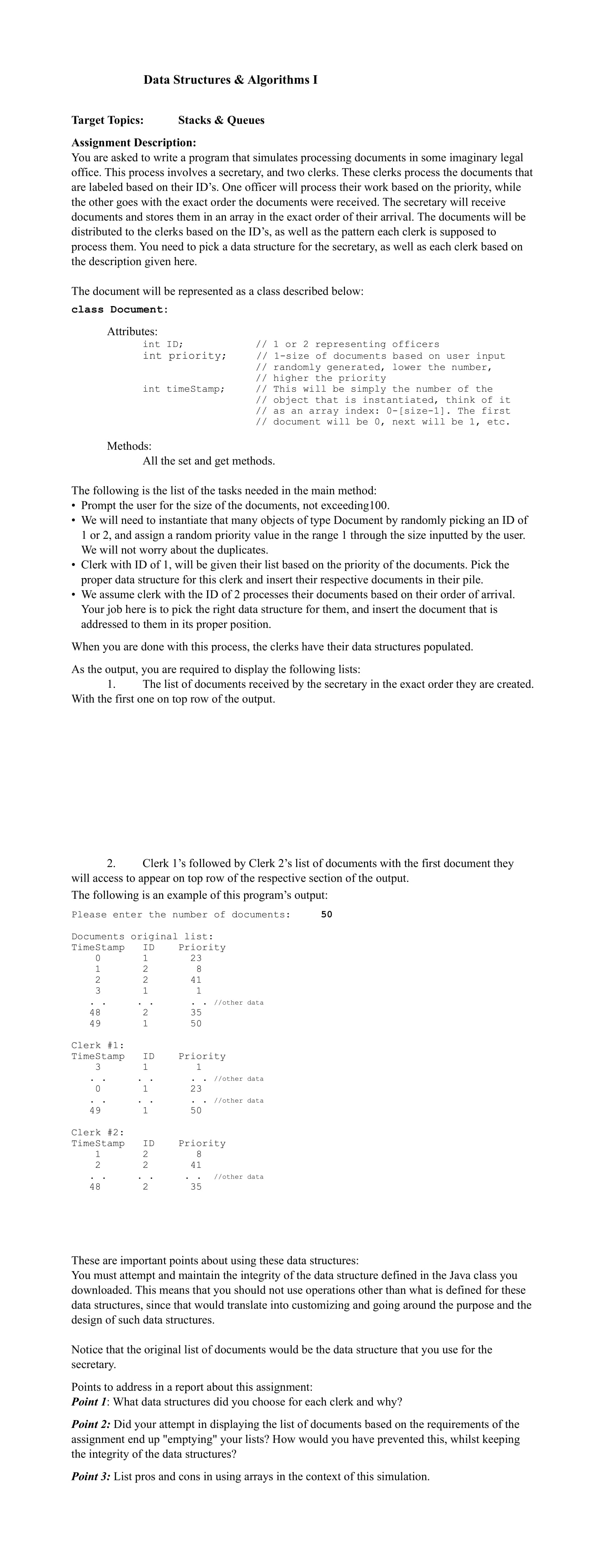 Data Structures & Algorithms I Target Topics: Stacks | Chegg.com