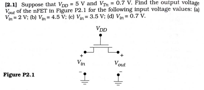 Solved [2.1] Suppose that Vpp = 5 V and Vm = 0.7 V. Find the | Chegg.com