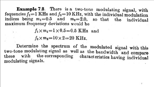 Solved Example 7.8. There is a two-tone modulating signal, | Chegg.com