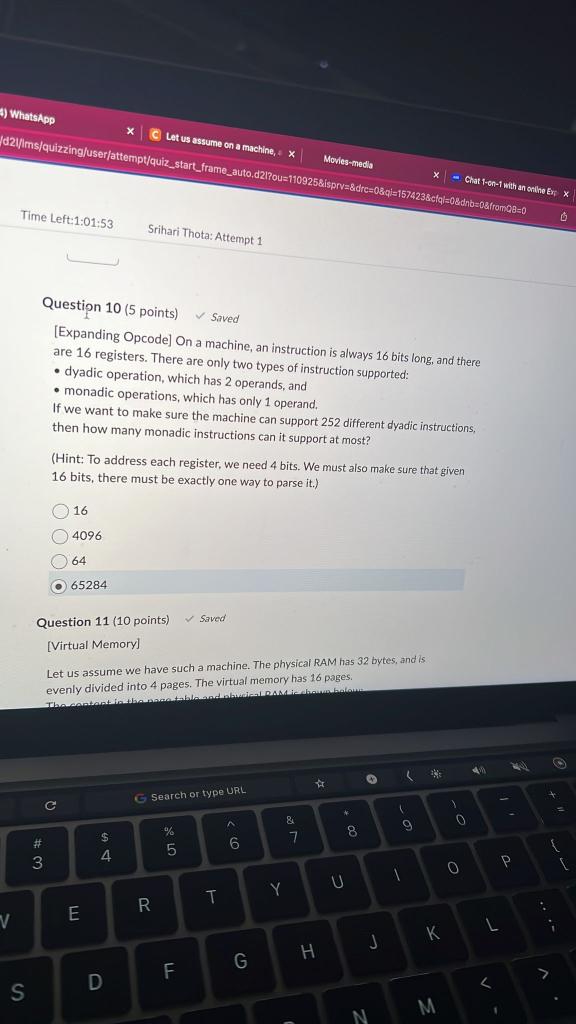 Solved Question 10 (5 points) Saved [Expanding Opcode] On | Chegg.com