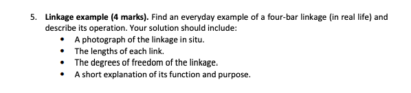Solved 5. Linkage example (4 marks). Find an everyday | Chegg.com