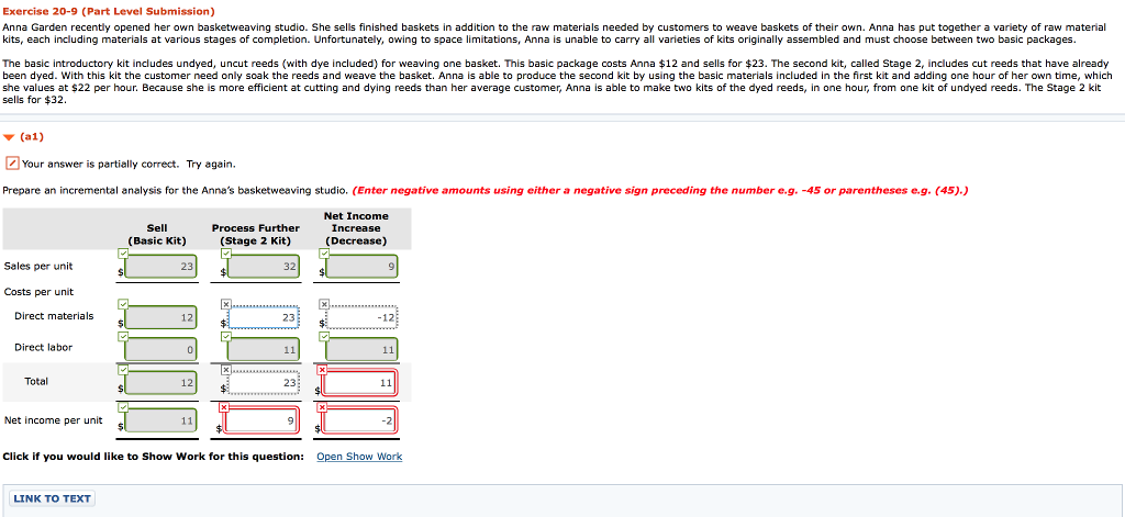 Solved Exercise 20-9 (Part Level Submission) Anna Garden | Chegg.com