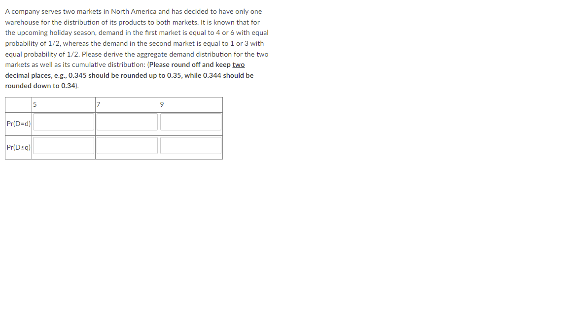 Solved 2. Continued from the previous question, the demand | Chegg.com
