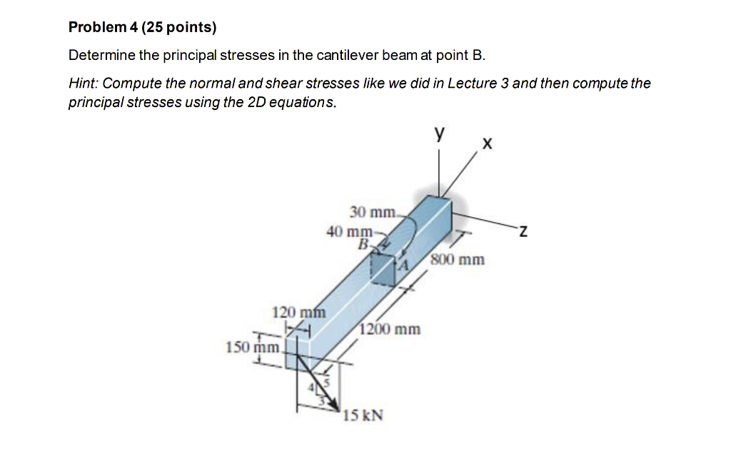 Solved Problem 4 (25 points) Determine the principal | Chegg.com