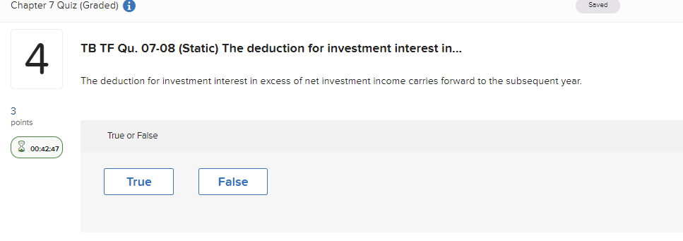 Solved TB TF Qu. 07-08 (Static) ﻿The deduction for | Chegg.com