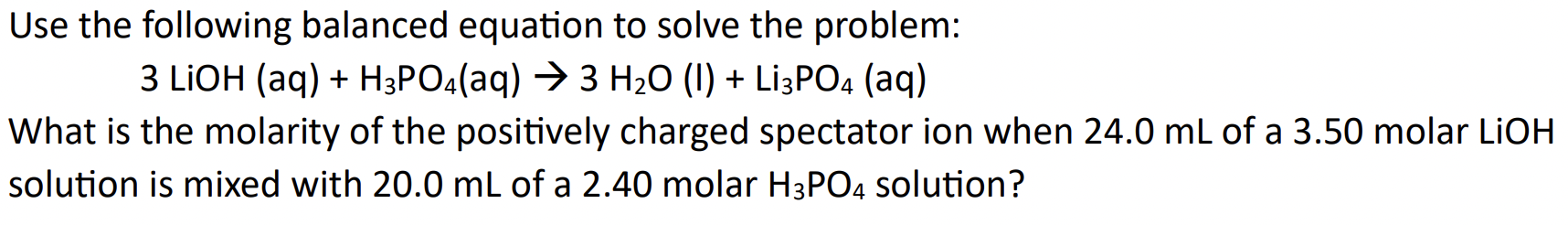 Solved Use the following balanced equation to solve the | Chegg.com