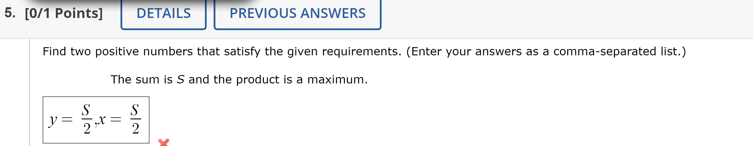 Solved Find two positive numbers that satisfy the given | Chegg.com