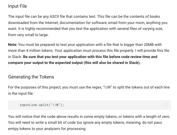Solved Input File The input file can be any ASCII file that | Chegg.com